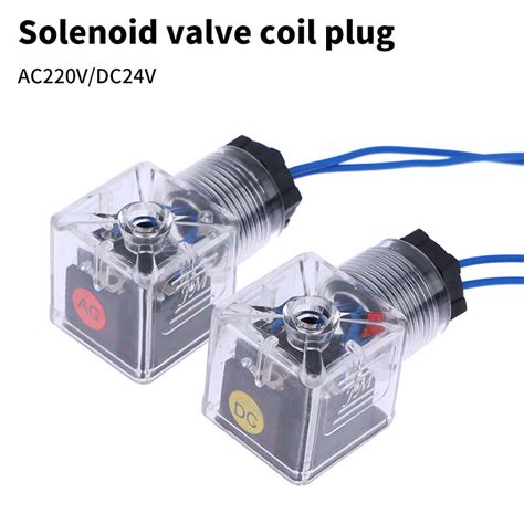 유압 솔레노이드 밸브 플러그 전자석 정션 박스 램프 포함 투명 공압 램프 거치대 Dc 24v Ac 220v 전동 공구