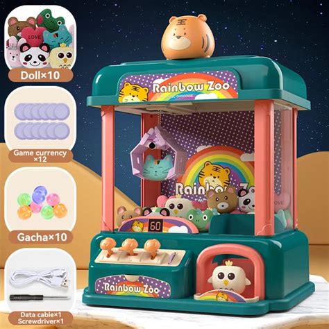 Toylinx 만화 자동 클로 기계 인형 기계 어린이 조작 놀이 게임 미니 클로 캐치 장난감 크레인 음악 인형 선물 장난감