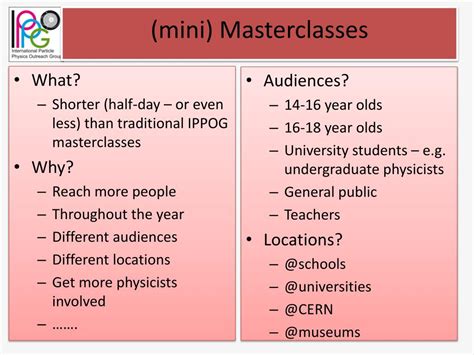 Ppt Innovative Mini Masterclasses Inspiring Science Enthusiasts