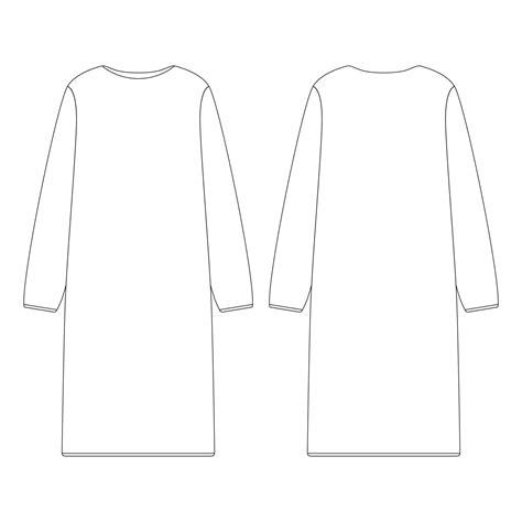 Template Women Long Sleeve Dress Vector Illustration Flat Design
