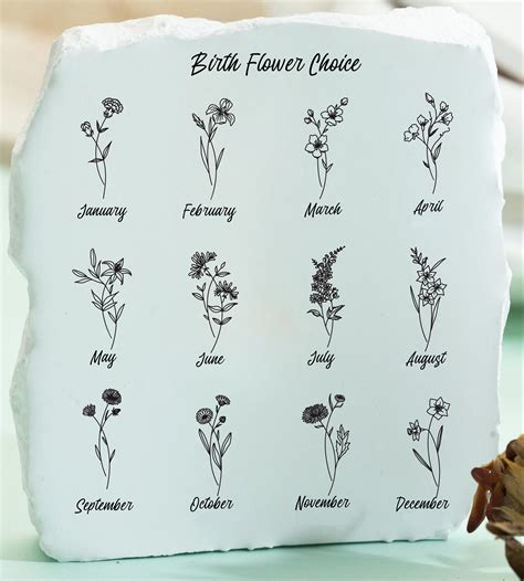 Dainty Birth Flower Ringminimalist Ringbirth Flower Etsy