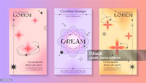 선형 모양 흐릿한 반짝임 90년대 스타일의 텍스트 복사 공간이 있는 벡터 인스타 스토리 그라디언트 템플릿 0명에 대한 스톡 벡터 아트 및 기타 이미지 Istock