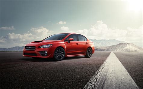 Wallpaper Red Road Side View Sports Car Subaru Sedan Wheel Land Vehicle Automotive