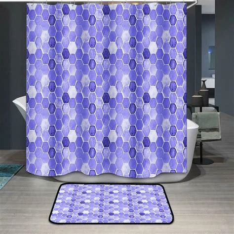 Order Hexagon Pattern Purple Shower Curtain From Brightroomy Now