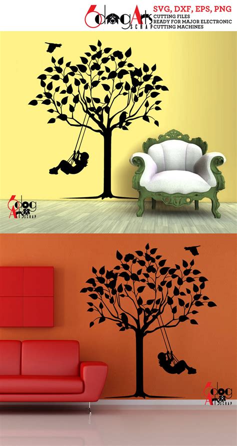 Tree Swing Clip Art Digital Vector Files SVG DXF Printable Etsy Australia