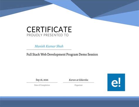 Edureka Certificate Fullstack Webdevelopment Manishkumarshah Html