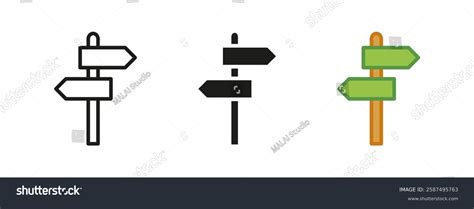 Signpost Icon Direction Guide Symbol Road Stock Vector Royalty Free 2587495763 Shutterstock