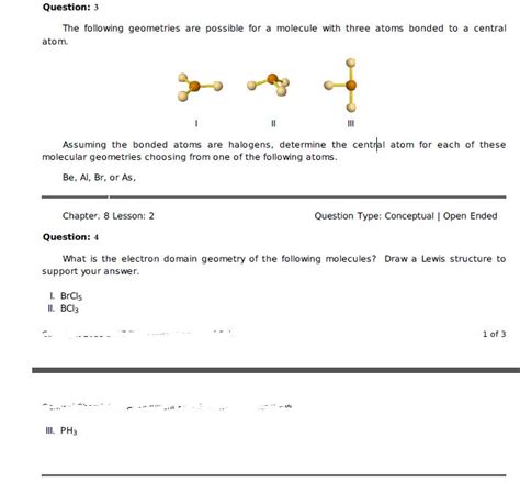Solved The Following Geometries Are Possible For A Molecule