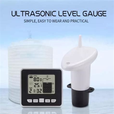 Wireless Ultrasonic Tank Liquid Water Level Meter With Thermometer