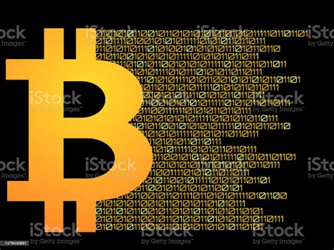 Bitcoin Consisting Of Binary Code Technology Logo Payment Symbol Stock