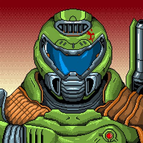 Doomguy Doomguy Думгай Дума Гай Doom Game Pixel 