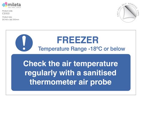 Check Temperature Of Freezer Staff Guidance Notice