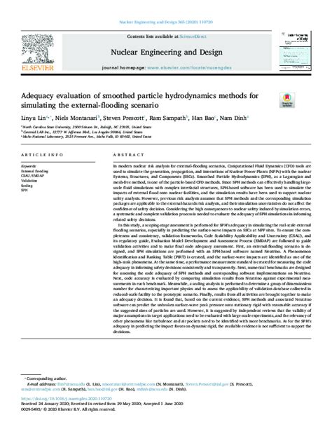 Pdf Adequacy Evaluation Of Smoothed Particle Hydrodynamics Methods For Simulating The External