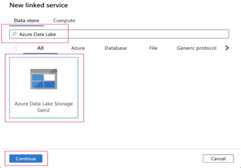 Linked Service For Azure Data Lake Source