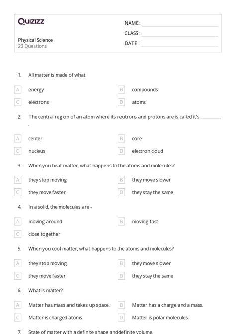 4th Grade Science Test Questions And Answers