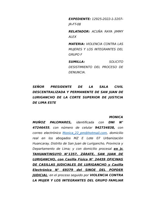 Desistimiento Por Violencia Familiar Expediente 12925 2022 1 3207