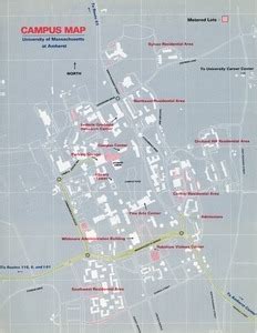 Campus Map University Of Massachusetts Amherst Visitors Center Map
