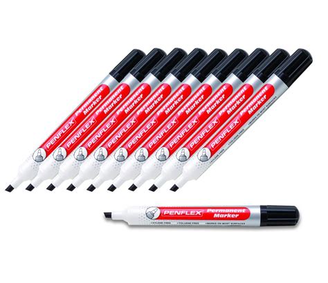Penflex 15mm Barrel Permanent Markers Black Chisel Tip Eastpoint