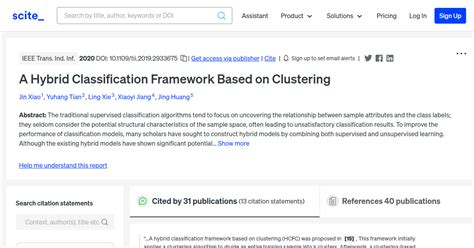 A Hybrid Classification Framework Based On Clustering