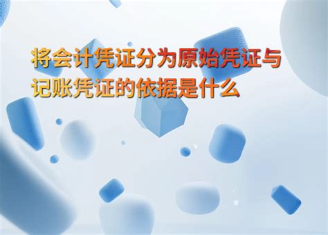 将会计凭证分为原始凭证与记账凭证的依据是什么 会计实务 正保会计网校
