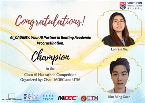 Aicademy Your Ai Partner In Beating Academic Procrastination Earned Them The Champion Award