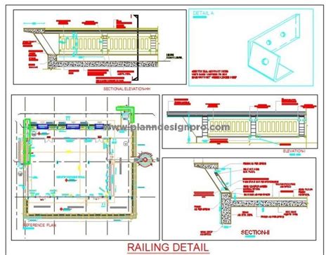 High Rise Terrace Railing Cad With Precast Rcc Blocks