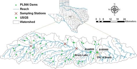 Brady Creek Watershed In Texas Download Scientific Diagram