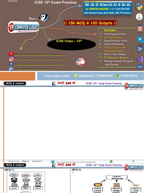 Ypcc Icse 10th Mcq Outputs From 15 Days Master Plan Pdf Data Type Object