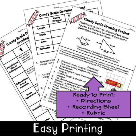 Scale Drawing Activity Dilating A Candy Wrapper Scale Factor Project
