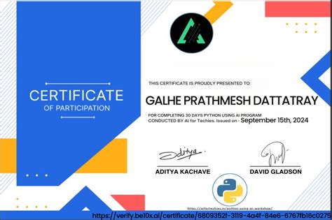 I Am Excited To Share That I Have Successfully Completed A 30 Day Intensive Python Course