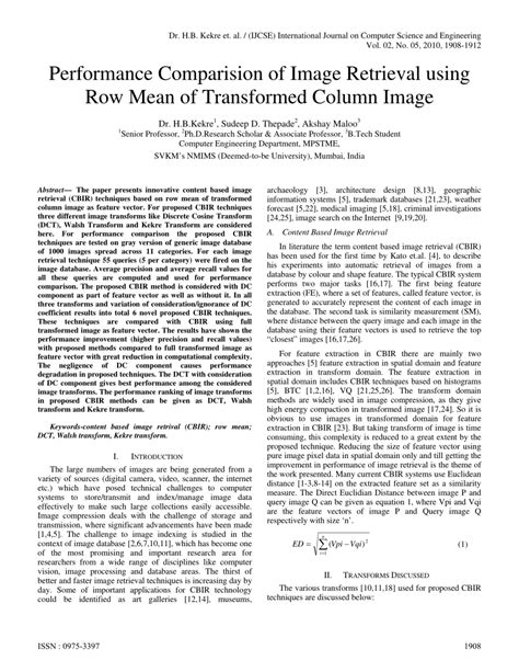 Pdf Performance Comparision Of Image Retrieval Using Row Mean Of