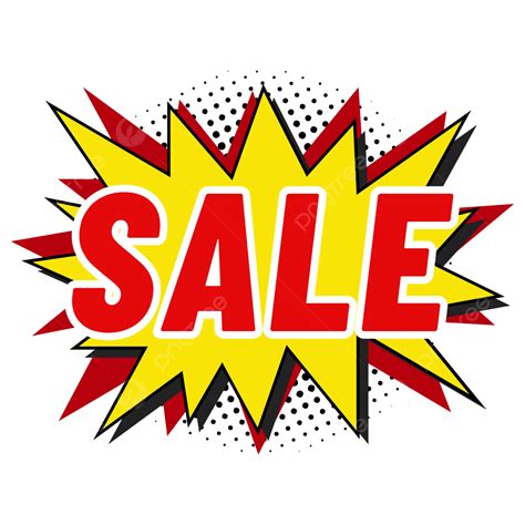 Sale Bubble Text Cartoon Retro Comic Design Vector Cartoon Clipart
