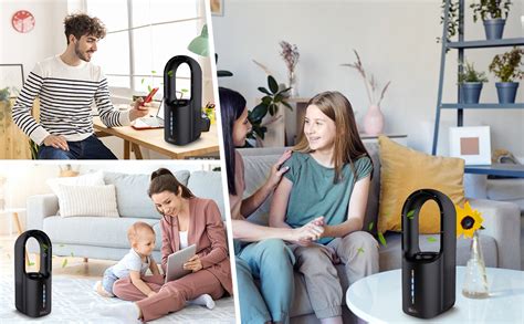 Inmorven Bladeless Desk Fan Small Desktop Fans For Office Quiet Plug In Mini Table