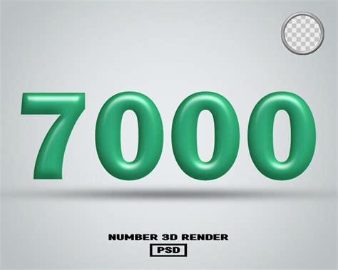 Premium Psd 3d Render Number 7000 Tosca Glossy Color