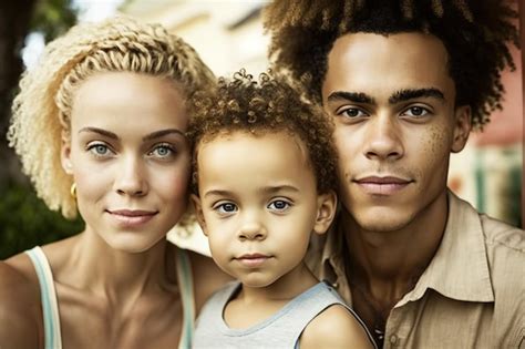 함께 잊을 수 없는 추억을 만드는 다민족 젊은 가족 Generative Ai 일러스트레이션 프리미엄 사진