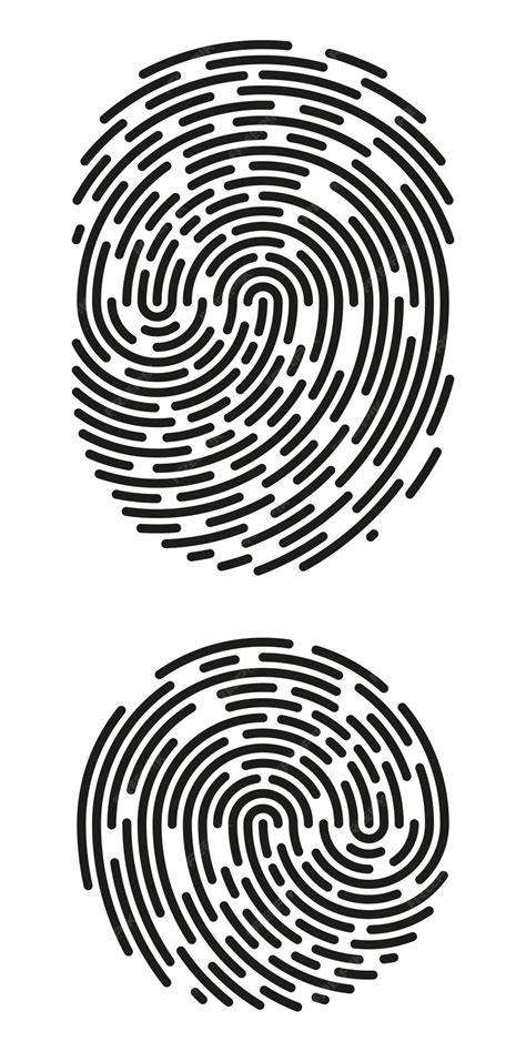 Premium Vector Fingerprint Identification Symbol Icon Set In Flat