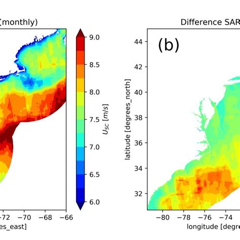 Wind Atlas Maps At 10 M For A Arithmetic Mean Sar Wind Speed B