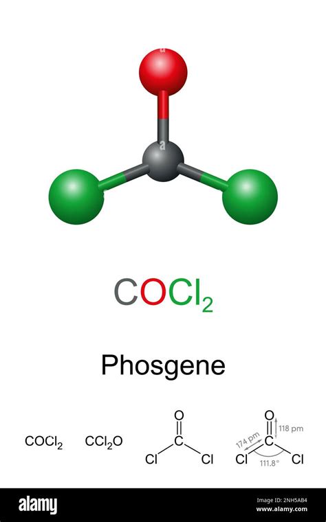 Phosgène Dichlorure De Carbonyle Modèle Bille Bâton Formule