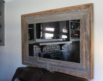 Reclaimed Wood Full Length Mirror 38 X59 Two Toned Natural Wood Rustic Mirror Reclaimed Wood