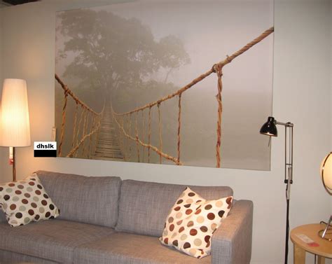 Ikea Premiar Jungle Journey Wall Art Print Huge Canvas Tree Bridge PremiÄr New