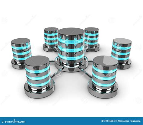 connected 3d databases isolated on white background stock illustration illustration of chart