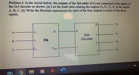 Solved Problem 4 In The Circuit Below The Outputs Of The