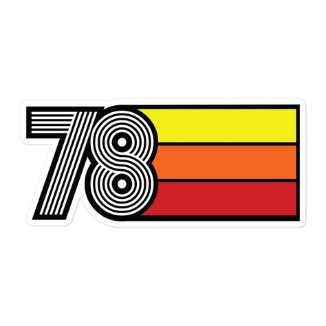 78 1978 Retro Tri Line Decal Decoration Bubble Free Vinyl Stickers