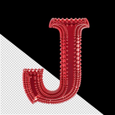 Premium Psd Small Spheres On The Red Symbol Letter J
