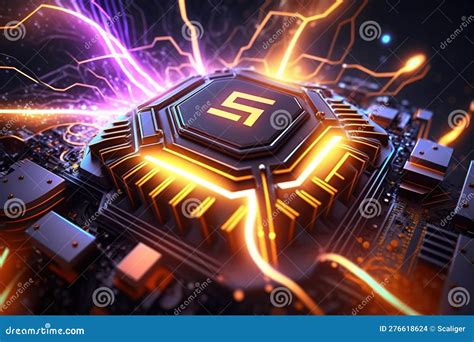 Core Of Artificial Intelligence Processor And Magic Light Inside Machine Generative Ai Stock