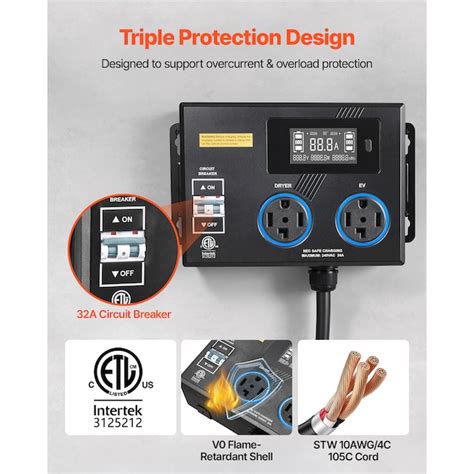 Vevor Automatic Ev Charging Switch Nema 14 30 Splitter Switch For Dryer