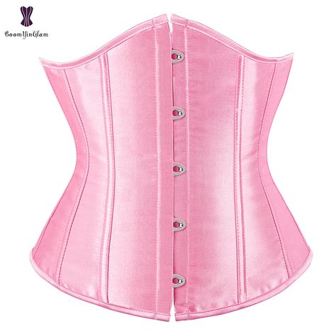 Underbust Corset Satijnen Wit Zwart Rood Blauw Roze Abrikoos Paars