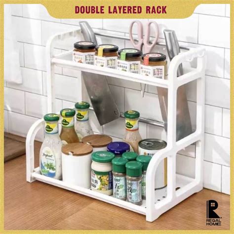 Double Layer Kitchen Organizer Rack Easy Assemble Organizer Rack