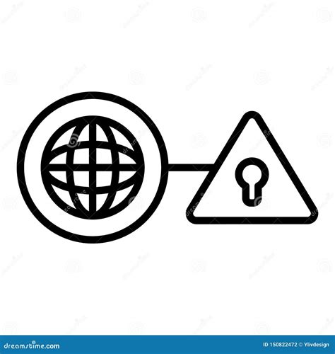 Web Global Firewall Icon Outline Style Stock Vector Illustration Of Access Lock