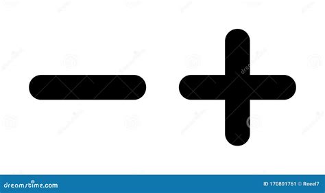Minus And Plus Sign Pictograms Negative And Positive Symbols Icon Set Stock Vector
